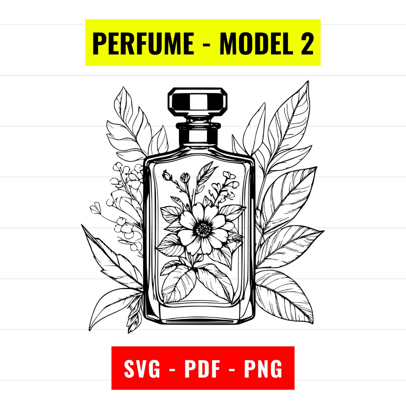 Perfume SVG, Perfume Bottle Outline, PNG, PDF, Perfume Vector for ...