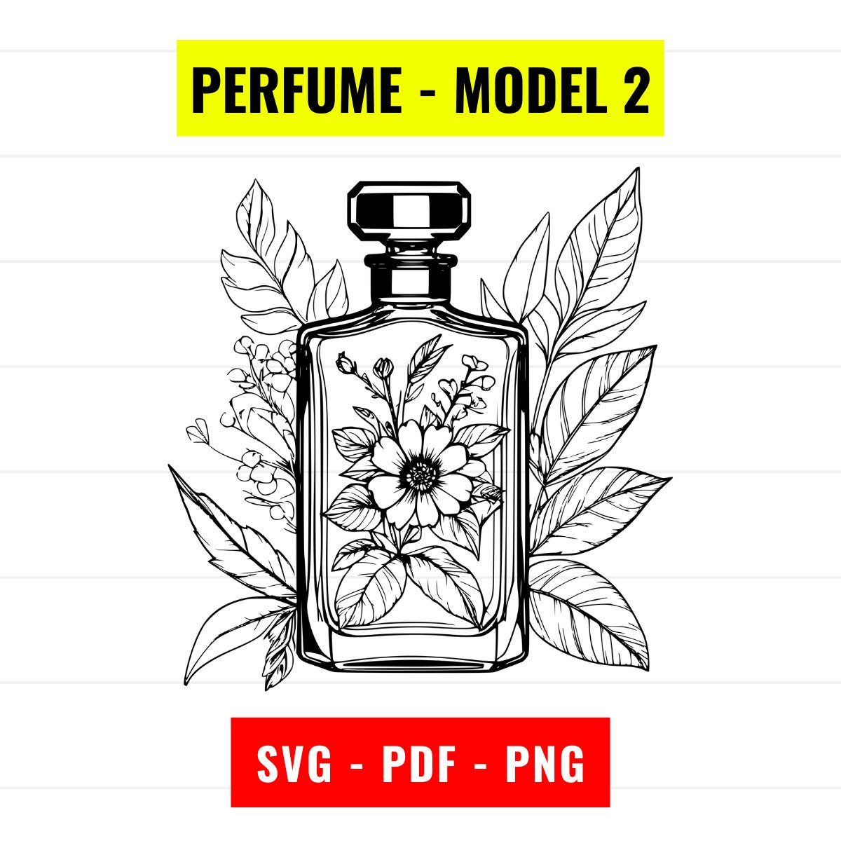 Perfume SVG, Perfume Bottle Outline, PNG, PDF, Perfume Vector for ...