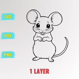 Cute Mouse SVG, Mouse Outline Vector, Mouse Silhouette Svg, Mouse PNG ...