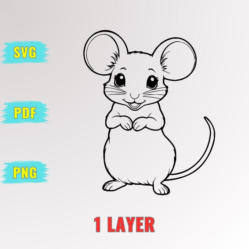 Mouse Vector, Cricut Silhouette Cut File (digital Download - Etsy
