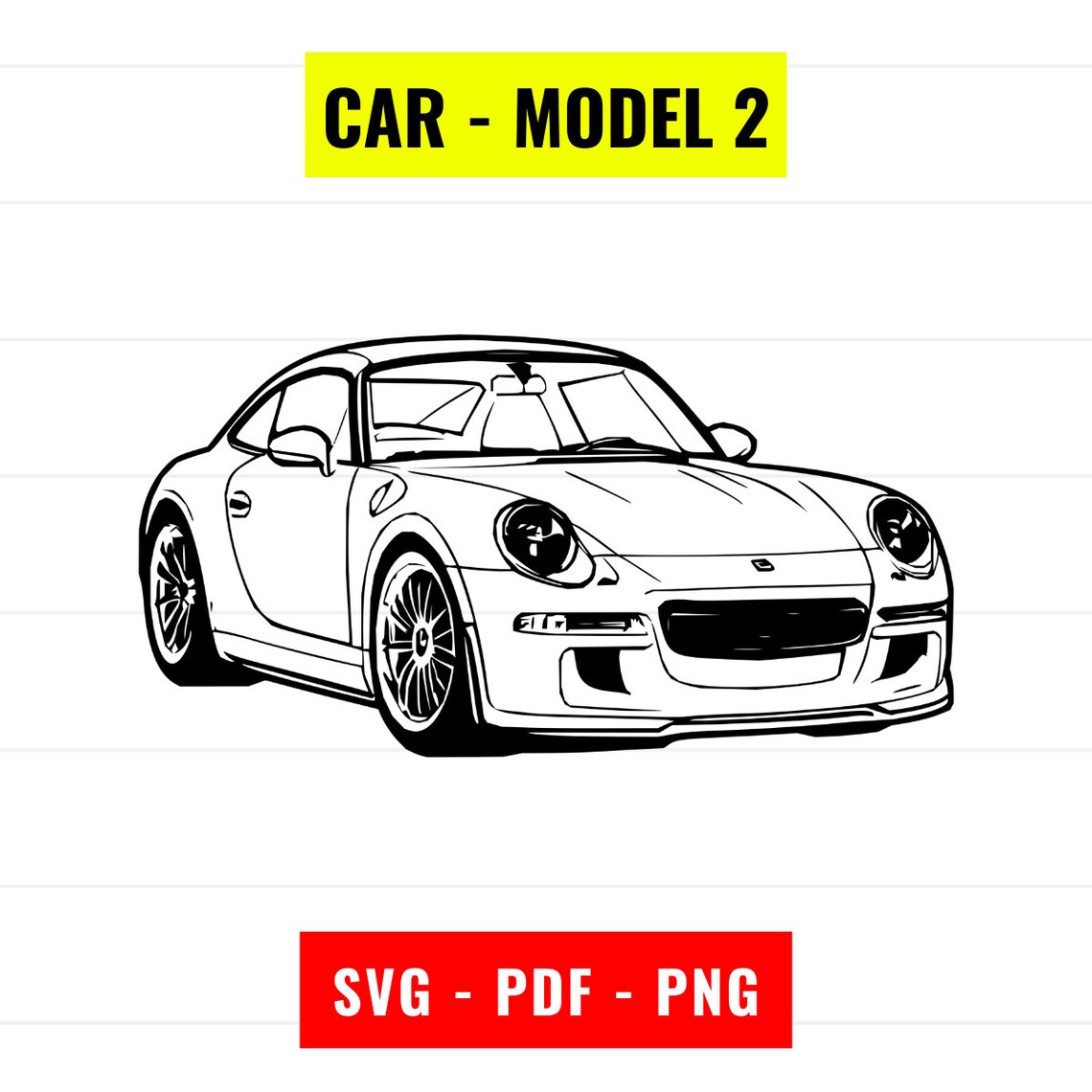 Car SVG, Fast Car Outline, PNG, PDF, Car Vector for Cricut, Fast Luxury ...