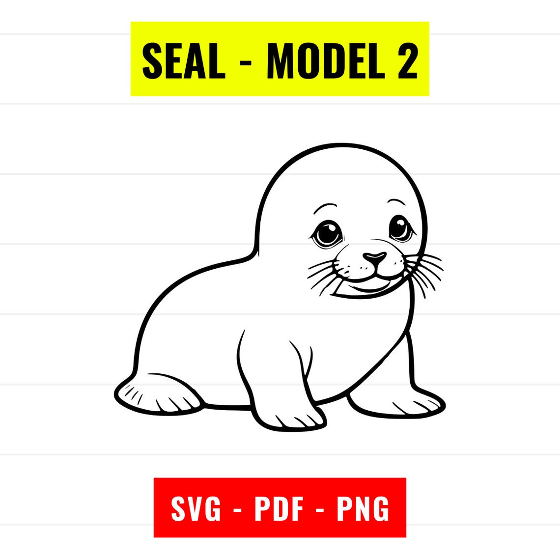 Robbe SVG, Baby Robbe Umriss SVG, PNG, PDF, süße Robbe Vektor für ...