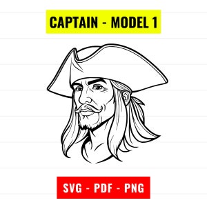 Captain SVG, Captain Portrait Outline, PNG 300 Dpi, PDF, Man Vector for ...