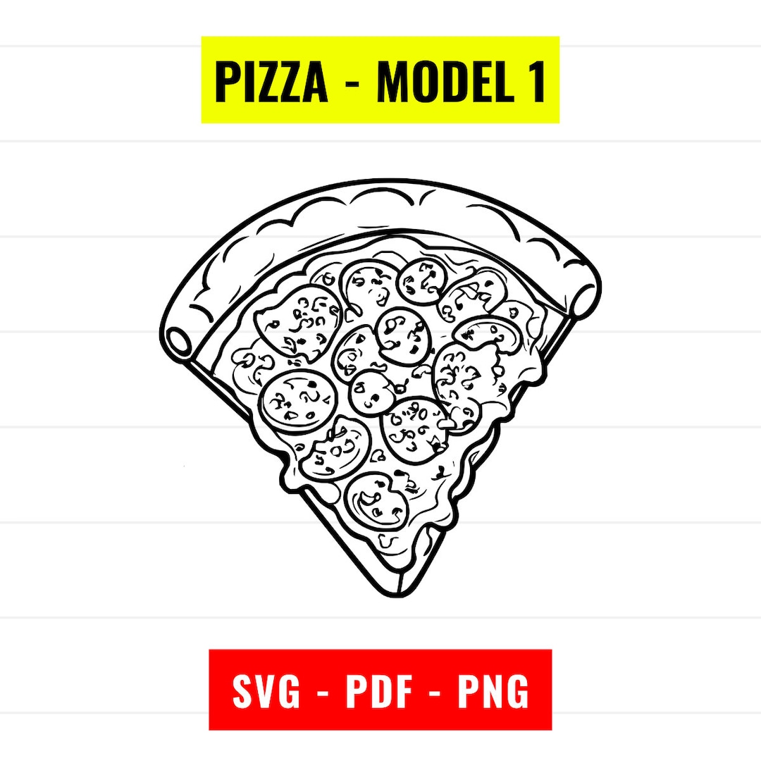 Pizza SVG, Pizza Slice Outline Svg, PNG, PDF, Pizza Vector for Cricut ...