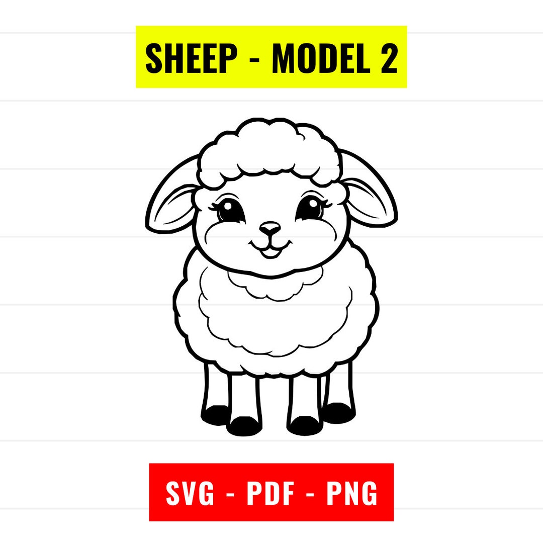 Cute Sheep SVG, Sheep Outline Vector, Cute Baby Sheep Svg, Sheep PNG ...