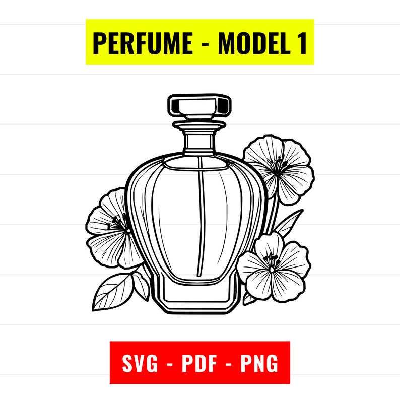 Floral Perfume Bottle Outline SVG: Cricut, Silhouette (digital Download ...