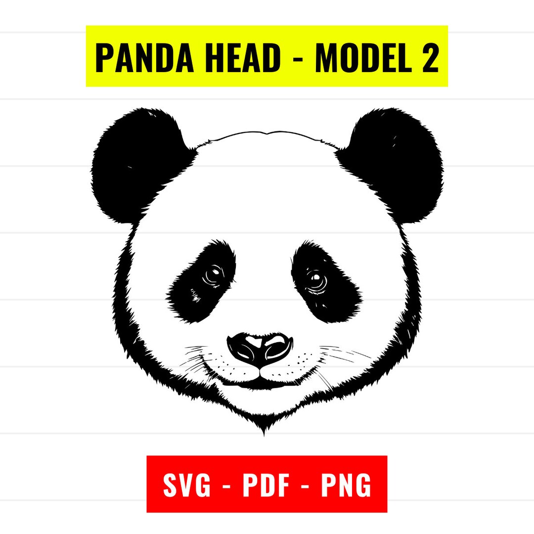 Panda Head SVG, Panda Outline Vector for Cricut, Cute Panda Svg, Panda ...