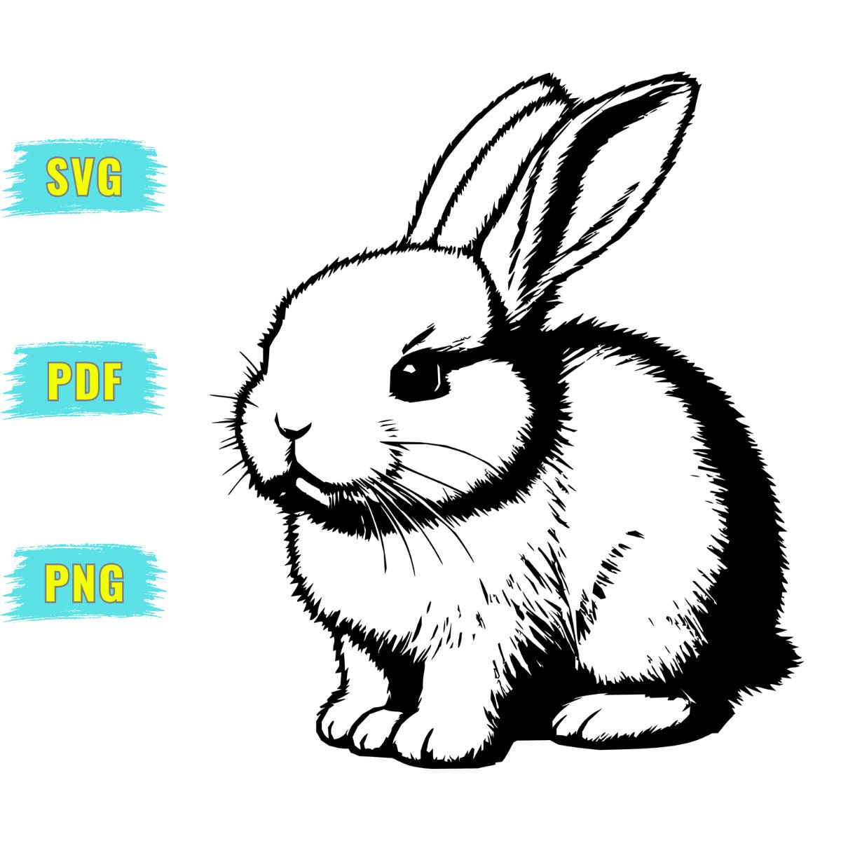 Cute Bunny SVG, Bunny Outline Svg Bundle, PNG, PDF Animal Svg Cute ...