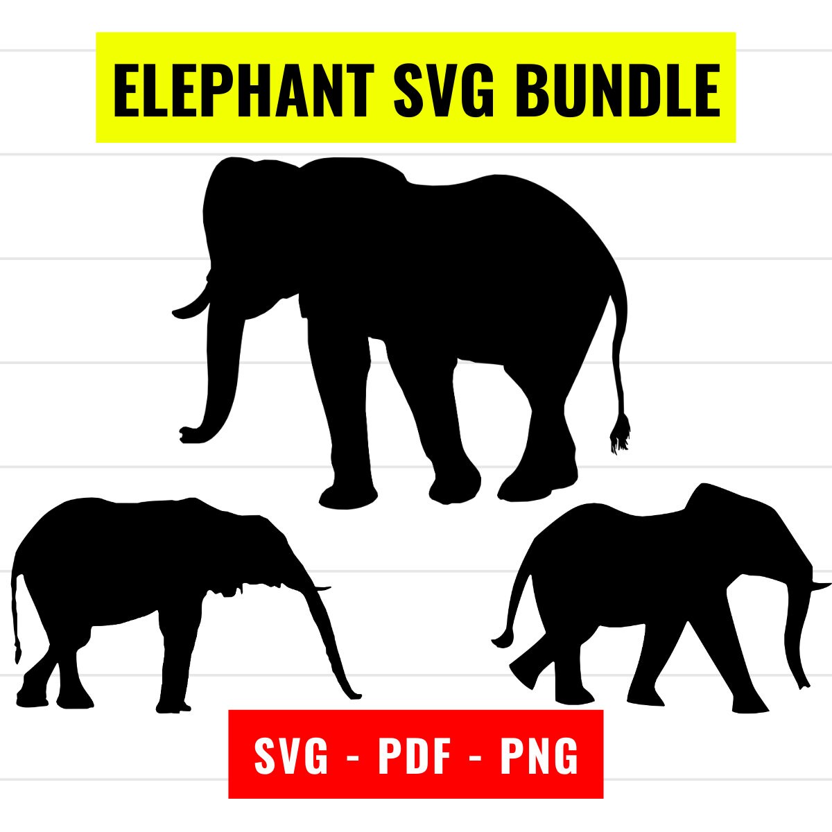 Elephant SVG, Elephant Bundle, PNG 300 Dpi, PDF Animal Svg Elephant ...