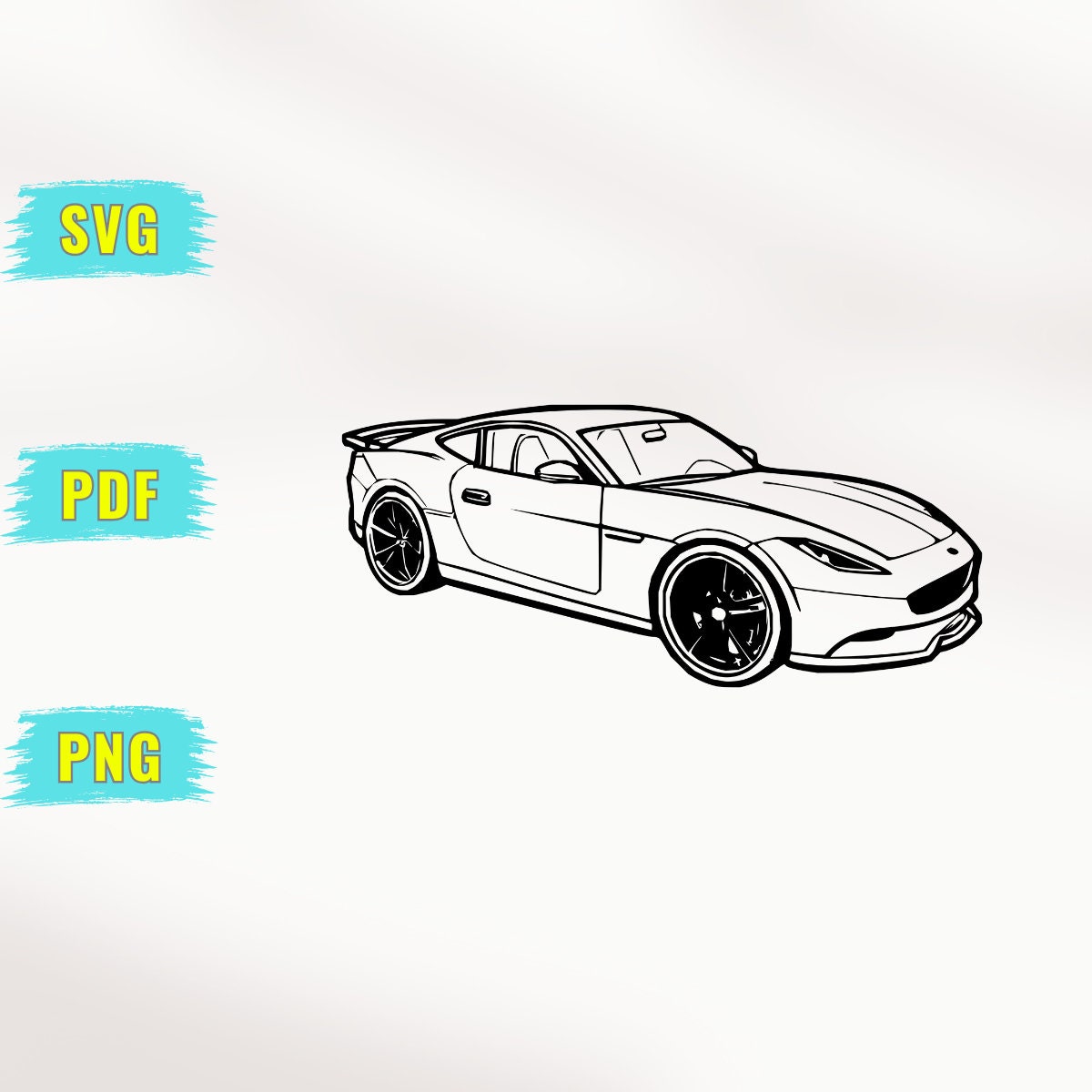 Car SVG, Fast Car Outline, PNG, PDF, Car Vector for Cricut, Fast Luxury ...