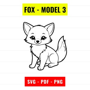 Cute Fox SVG, Fox Outline Vector, Fox Silhouette Svg, Fox PNG 300 Dpi ...
