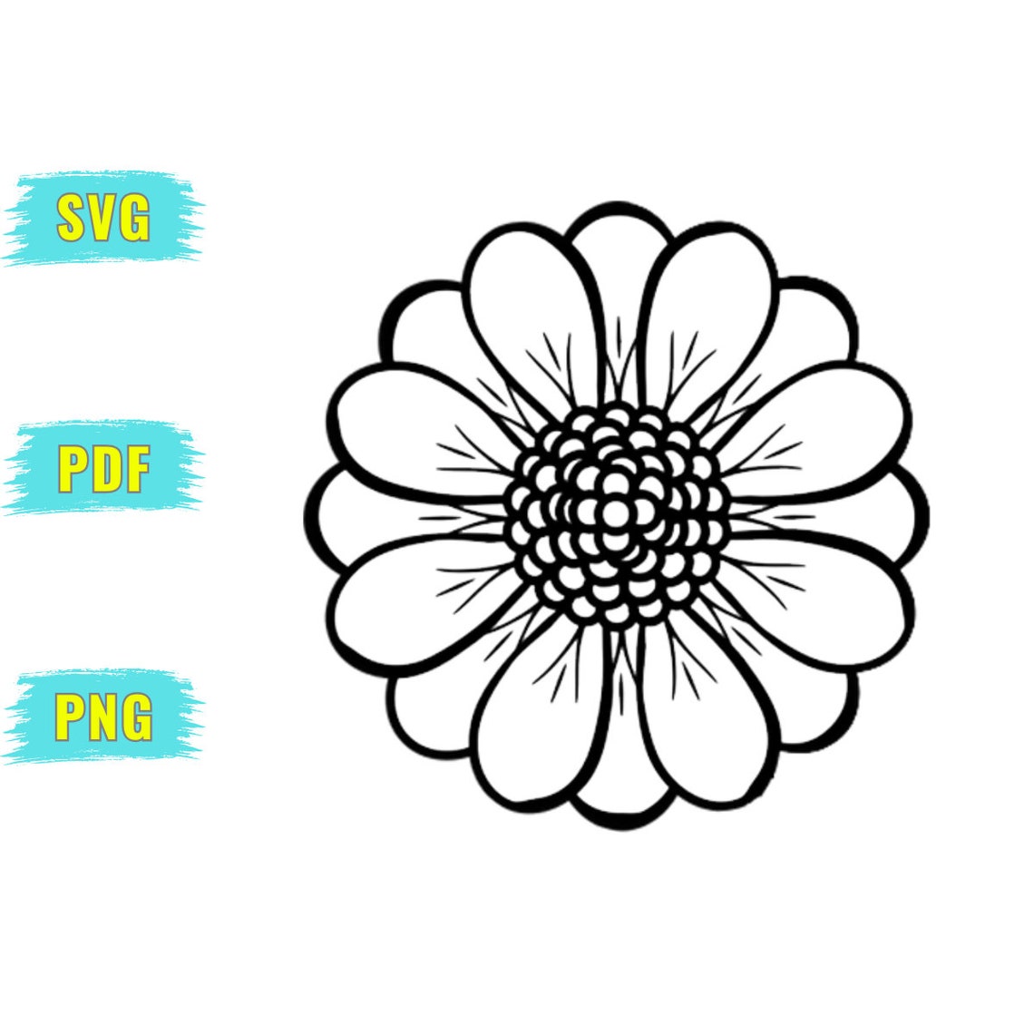 Flower Outline SVG: Floral Clipart, Cricut Vector (digital Download) - Etsy