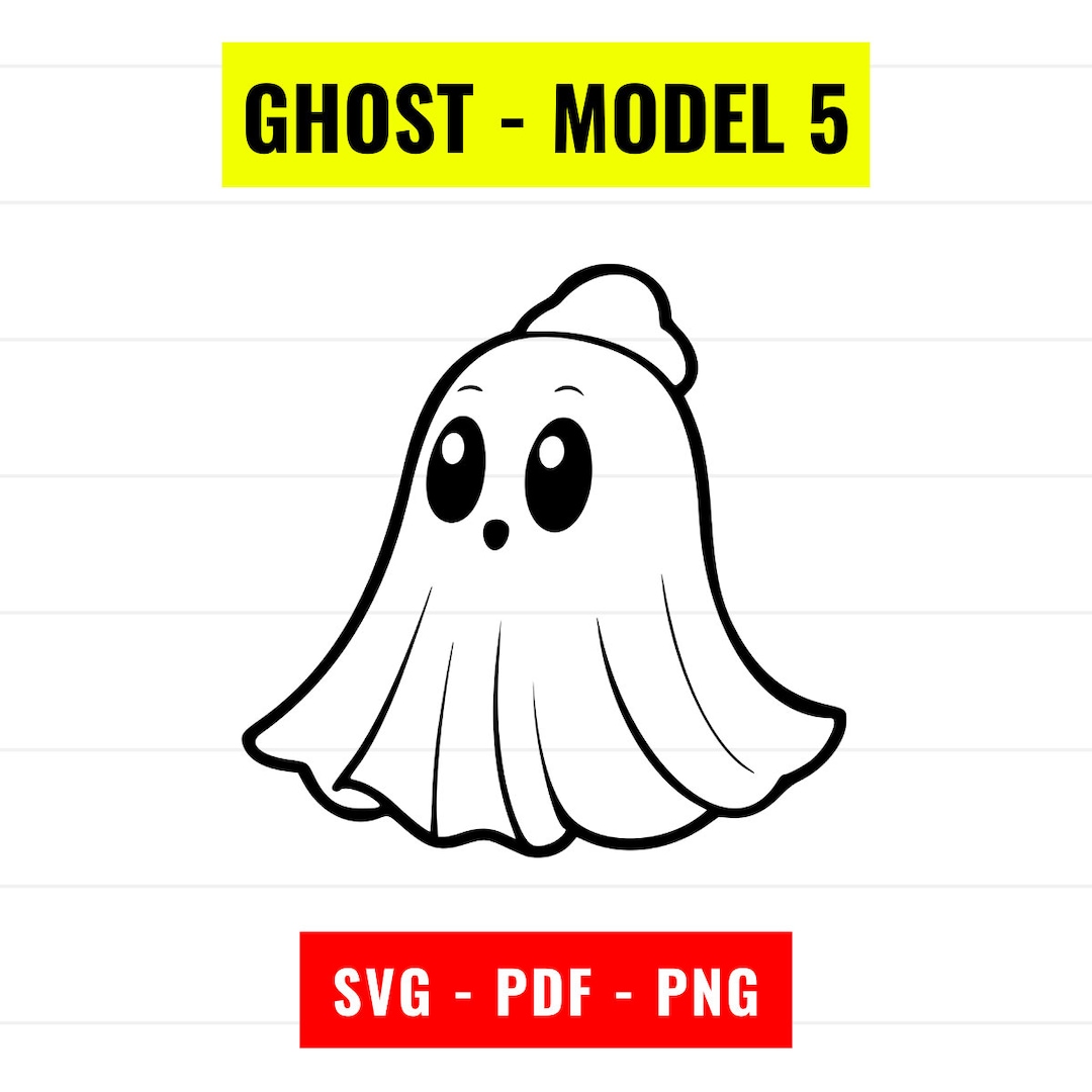 Cute Ghost SVG, Ghost Outline Vector, Ghost Cricut Svg, Ghost ...