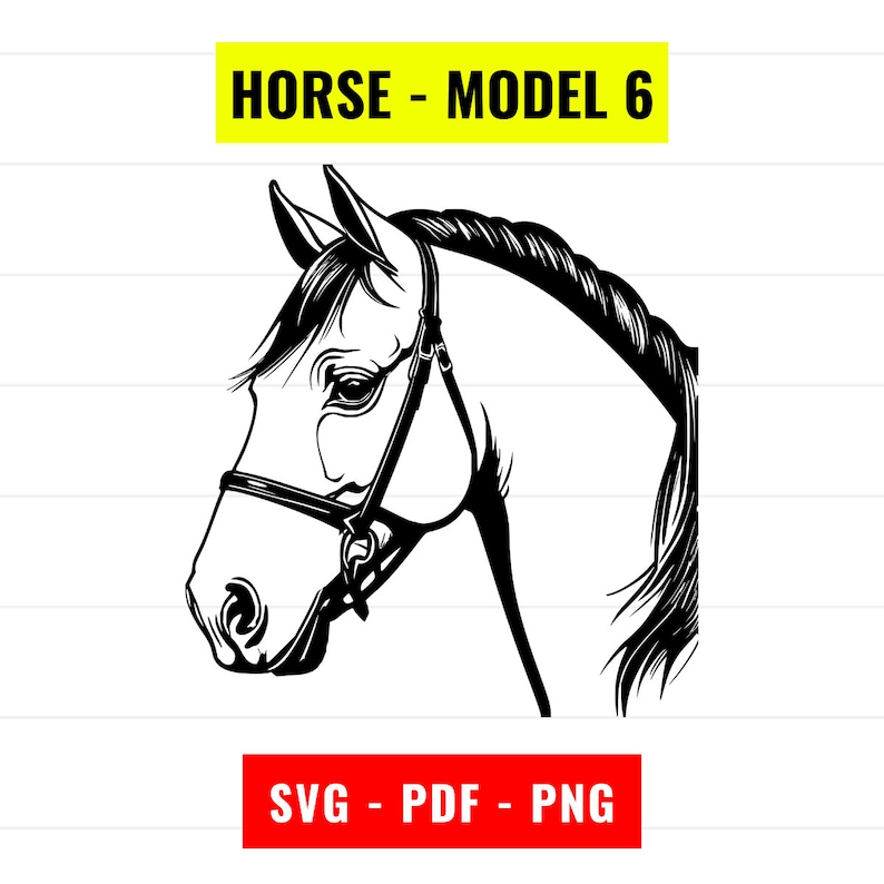 Horse Head SVG, Horse Outline, Horse Vector, Horse PNG 300 Dpi, PDF ...
