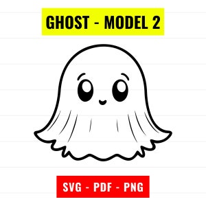 Ghost SVG, Ghost Outline Vector, Cute Ghost Svg, Ghost Silhouette ...
