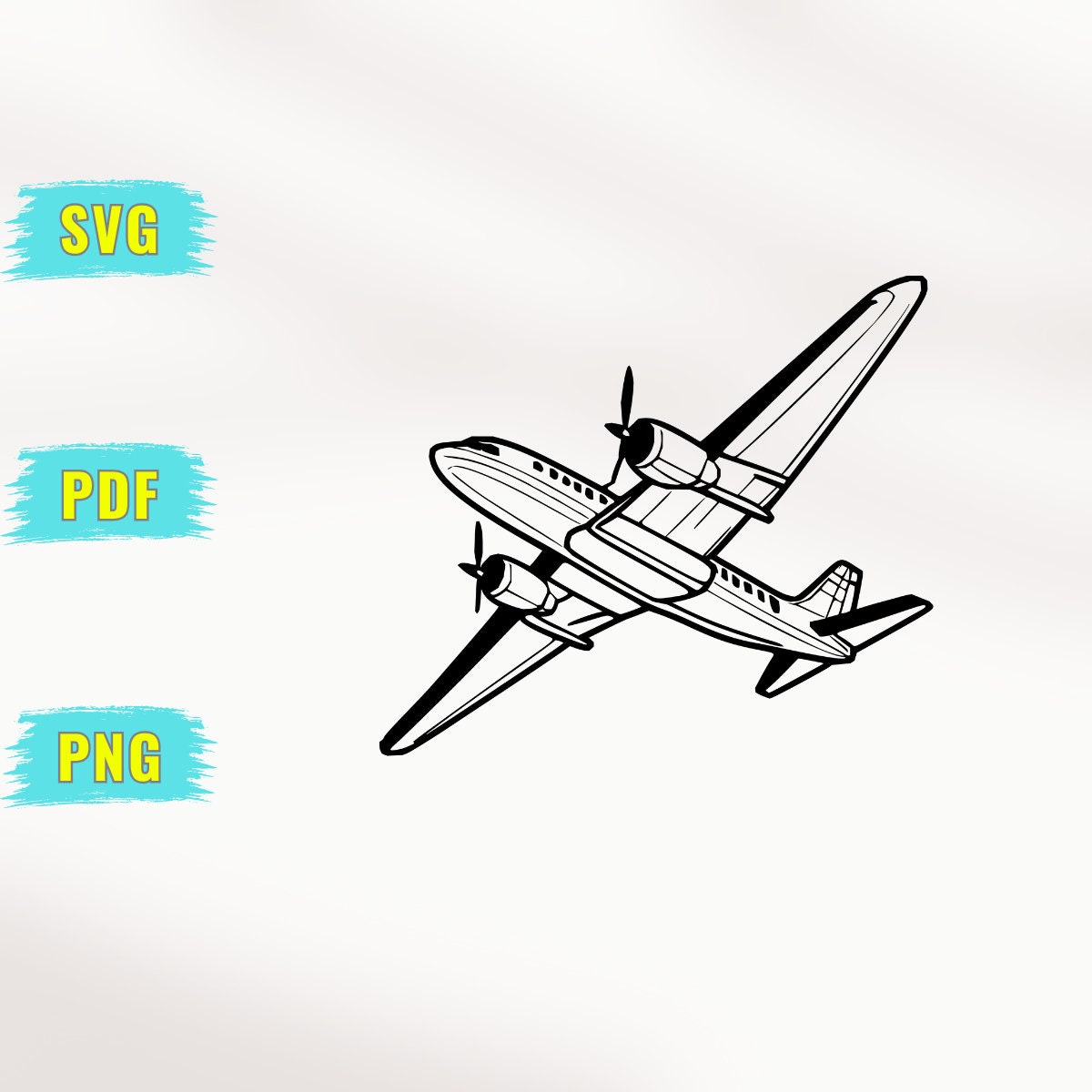 Plane SVG, Plane Outline, PNG, PDF, Plane Vector for Cricut, Plane ...