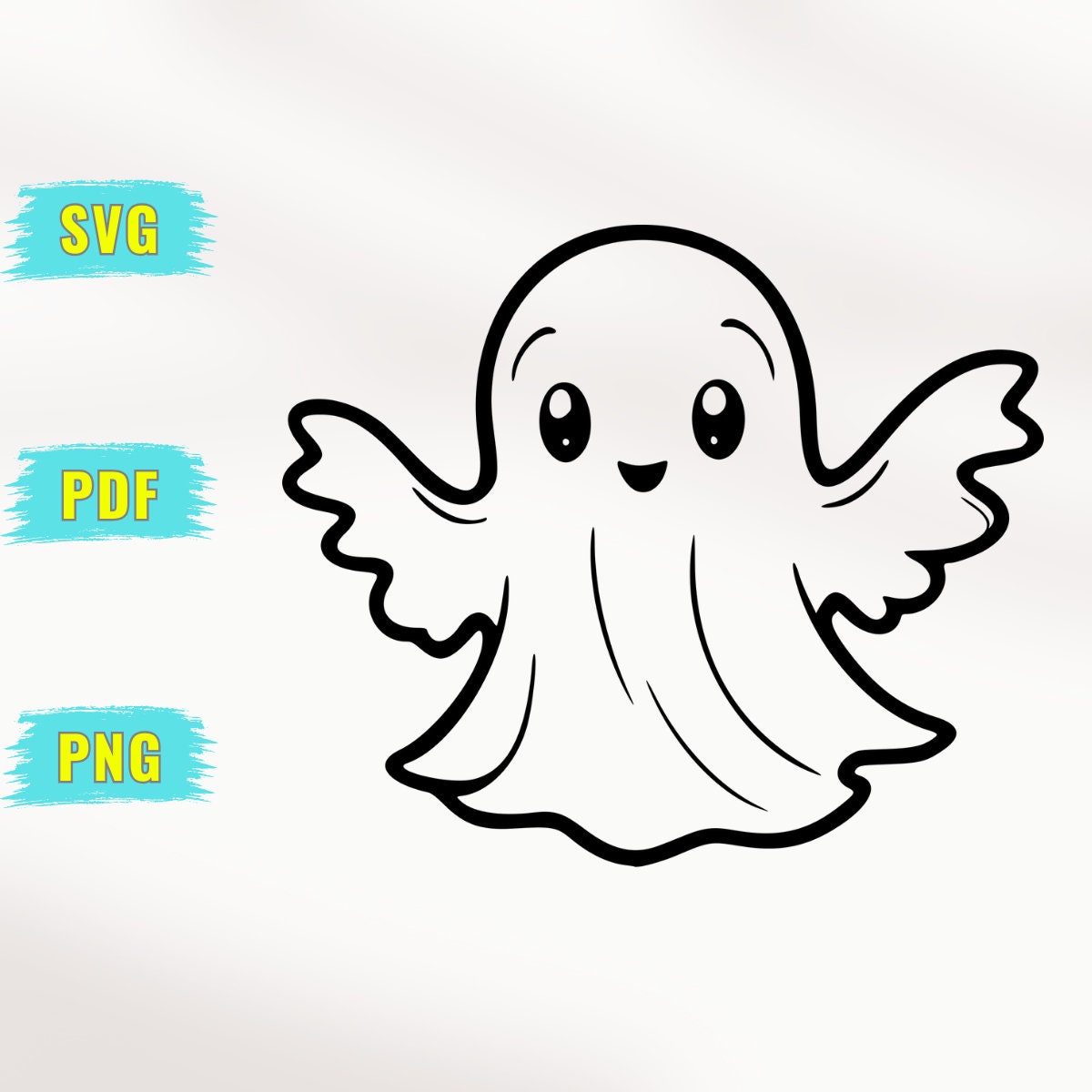 Ghost SVG, Ghost Outline Vector, Cute Ghost Svg, Ghost Silhouette ...