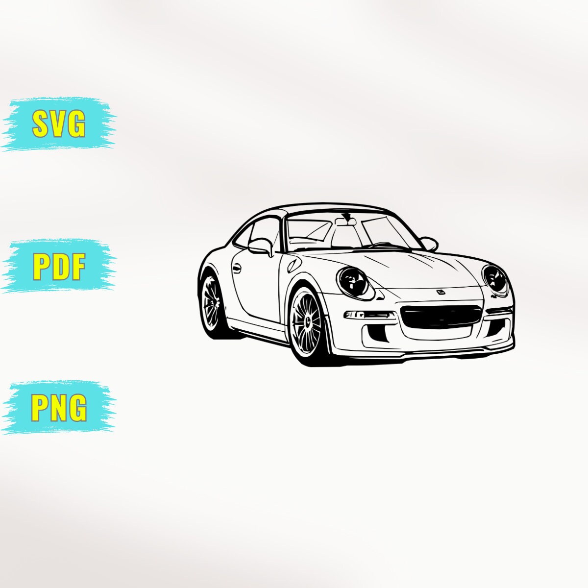 Car SVG, Fast Car Outline, PNG, PDF, Car Vector for Cricut, Fast Luxury ...