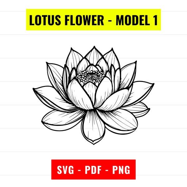 Lotus Outline - Etsy