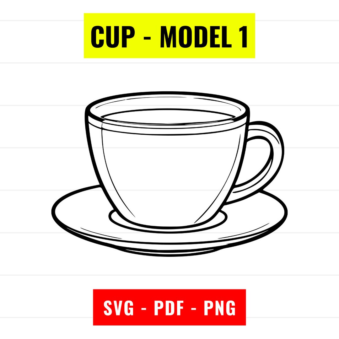 Cup SVG, Coffee Cup Outline Vector, Cup Cricut File Svg, Cup ...