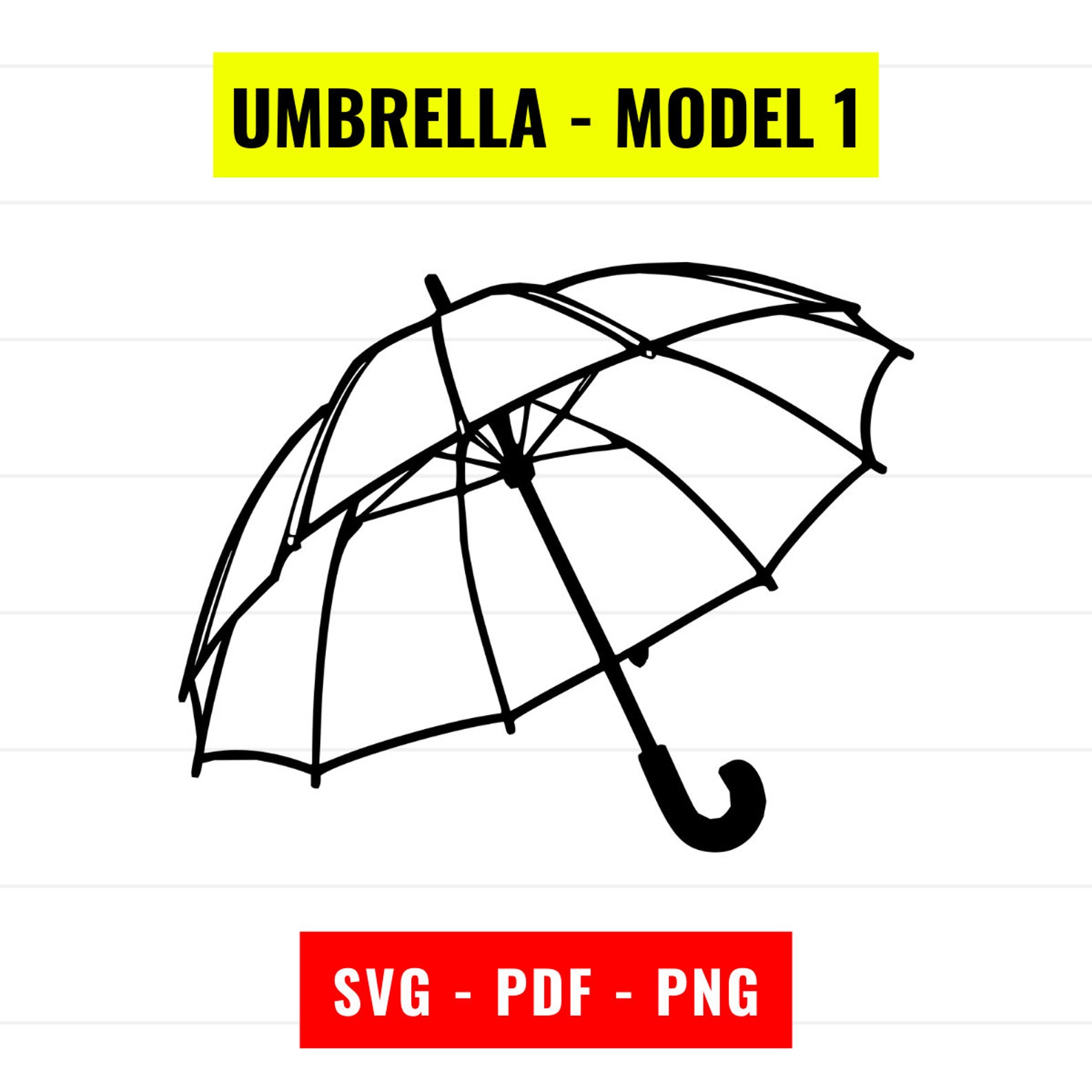 Umbrella SVG, Umbrella Outline, PNG, PDF, Umbrella Vector for Cricut ...