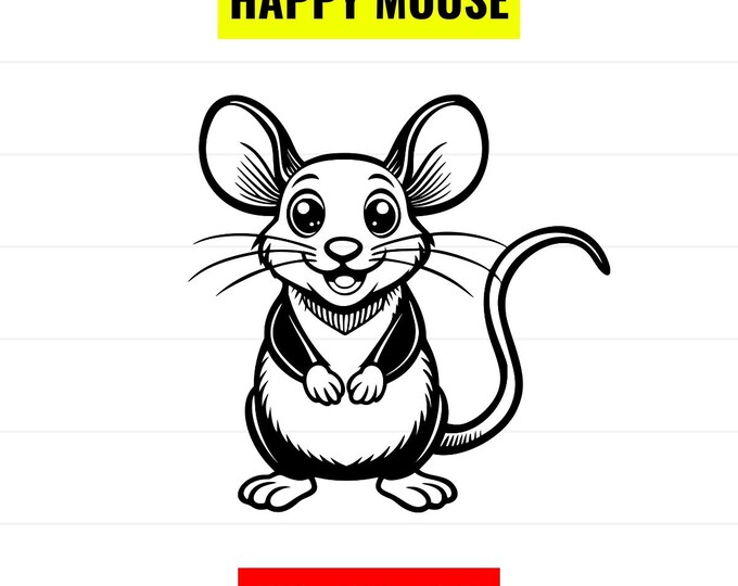 Mouse SVG Files, Cute Unique Mouse Face Illustration Instant Download ...