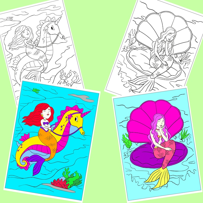 28 Printable Coloring Pages With Mermaids for Kids, Preschoolers ...