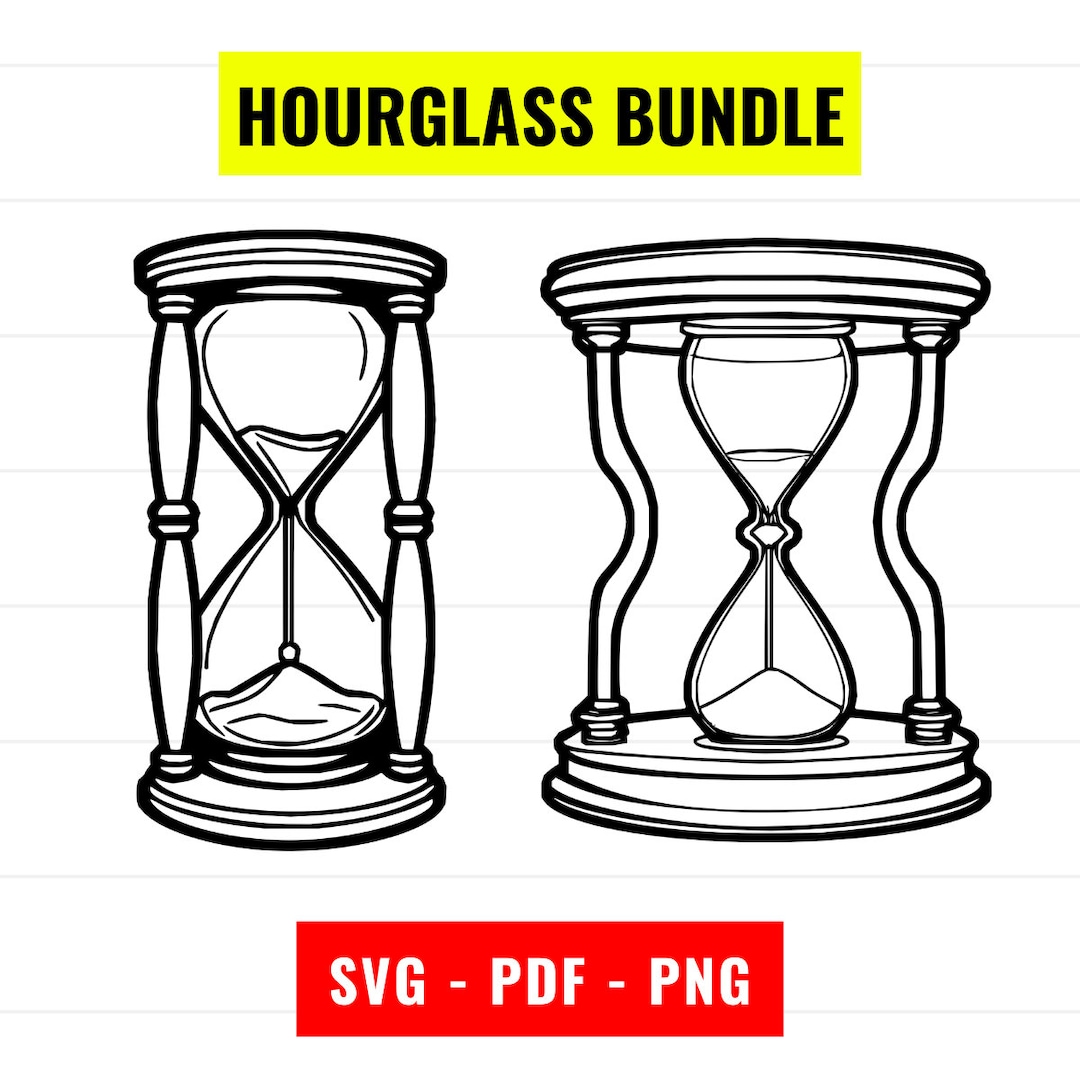 Hourglass SVG, Hourglass Outline Svg, PNG, PDF, Hourglass Vector for ...