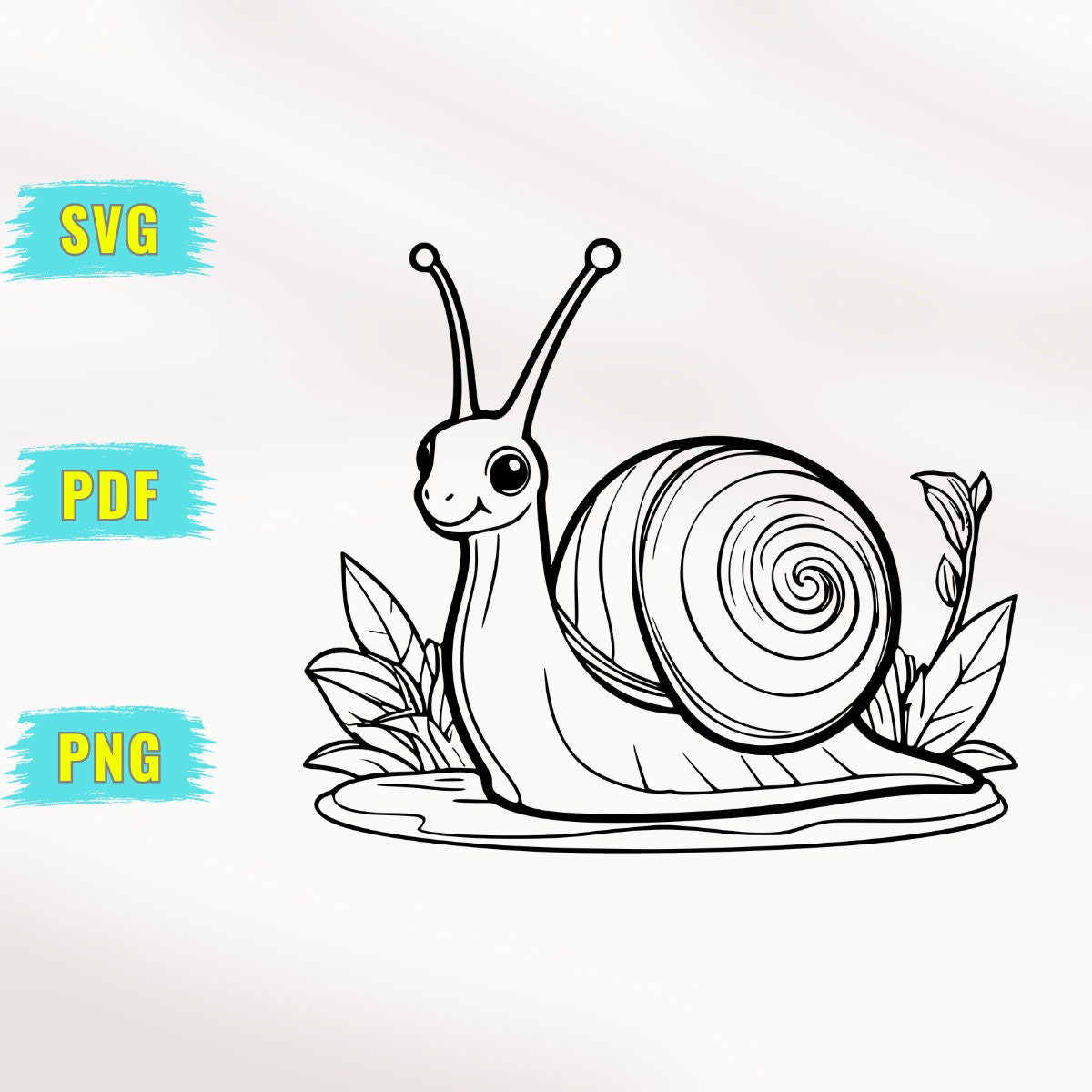 Snail SVG, Cute Snail Outline Svg, PDF, Snail Vector for Cricut, Snail ...