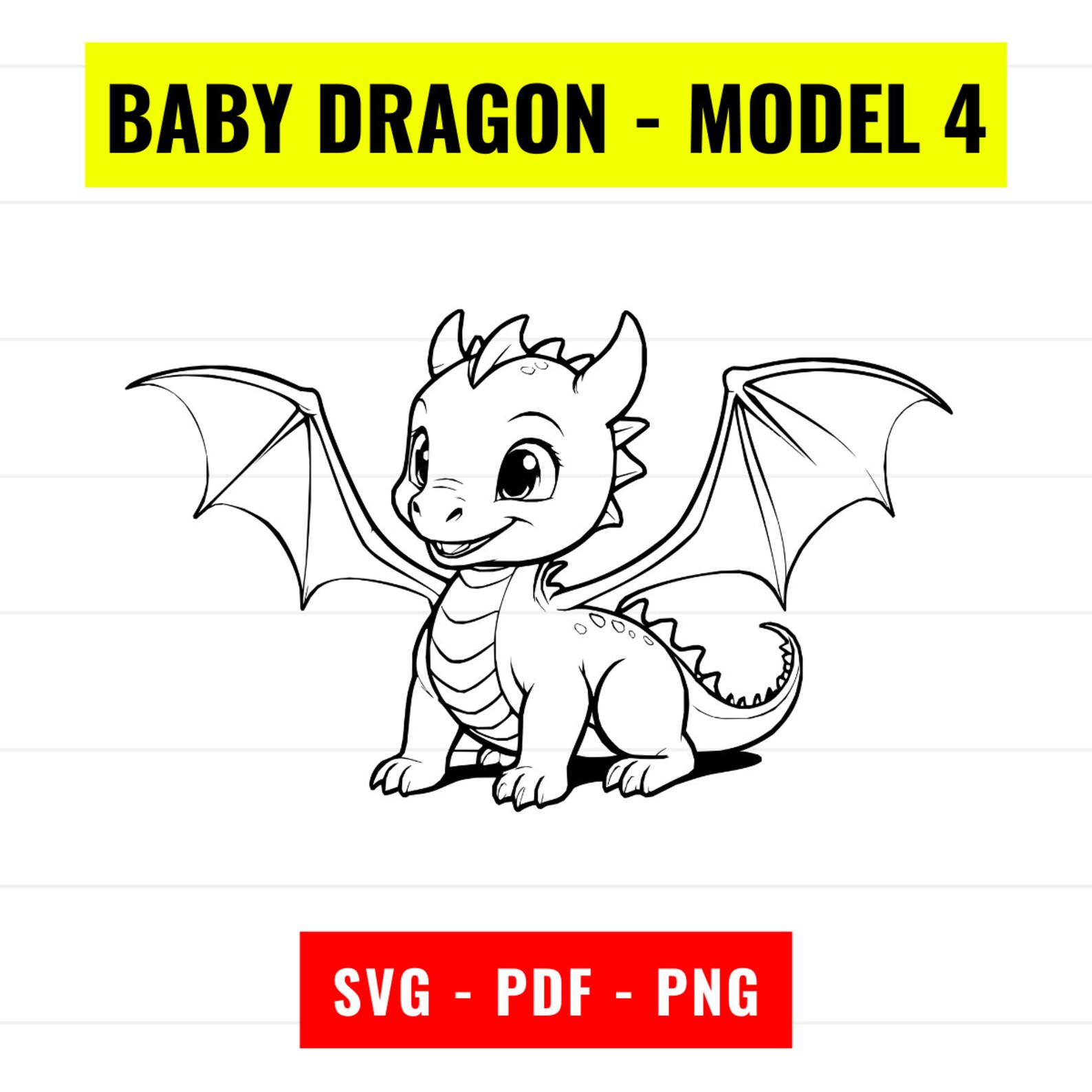 Baby Dragon Outline Vector, Cricut SVG PNG PDF (digital Download) - Etsy