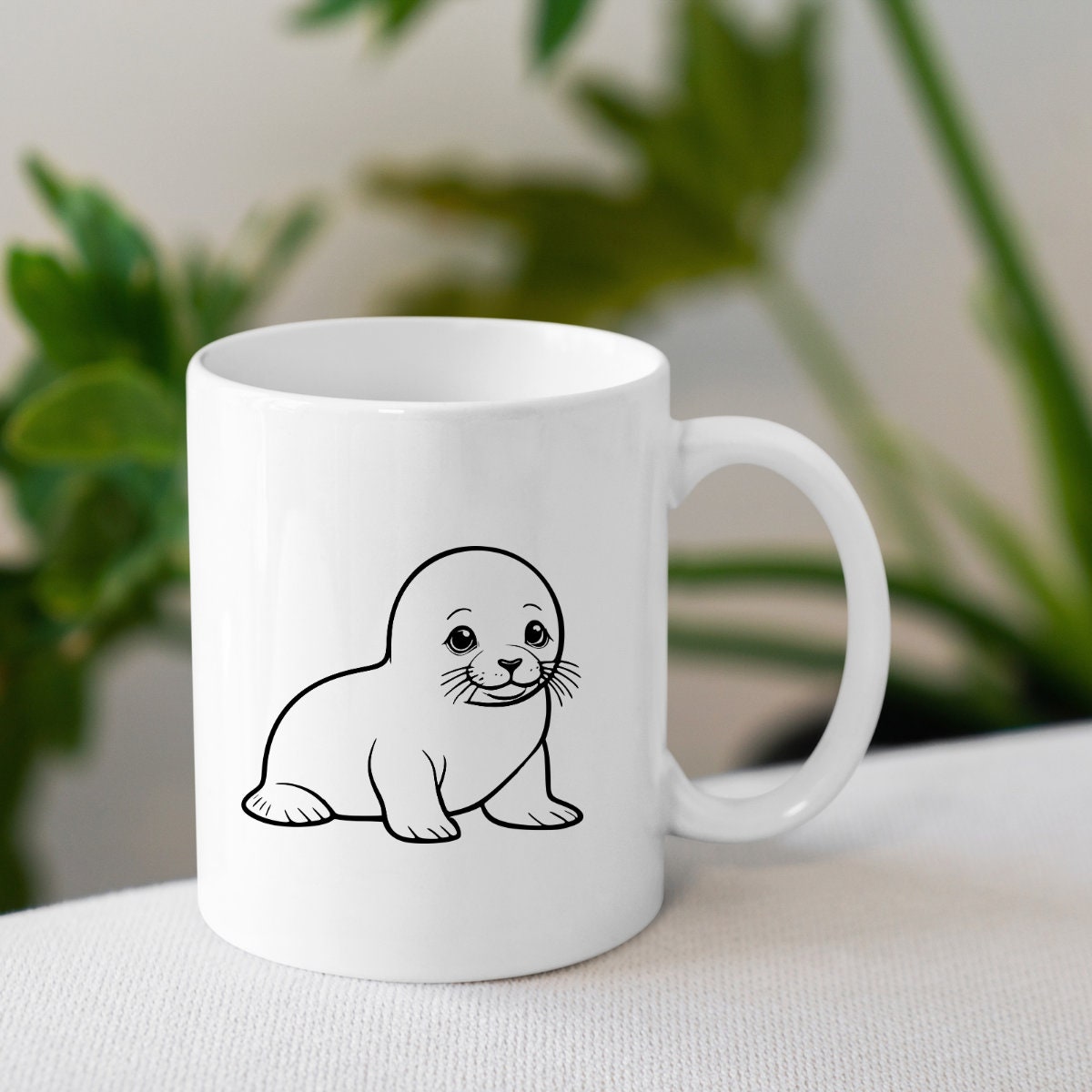 Robbe SVG, Baby Robbe Umriss SVG, PNG, PDF, süße Robbe Vektor für ...