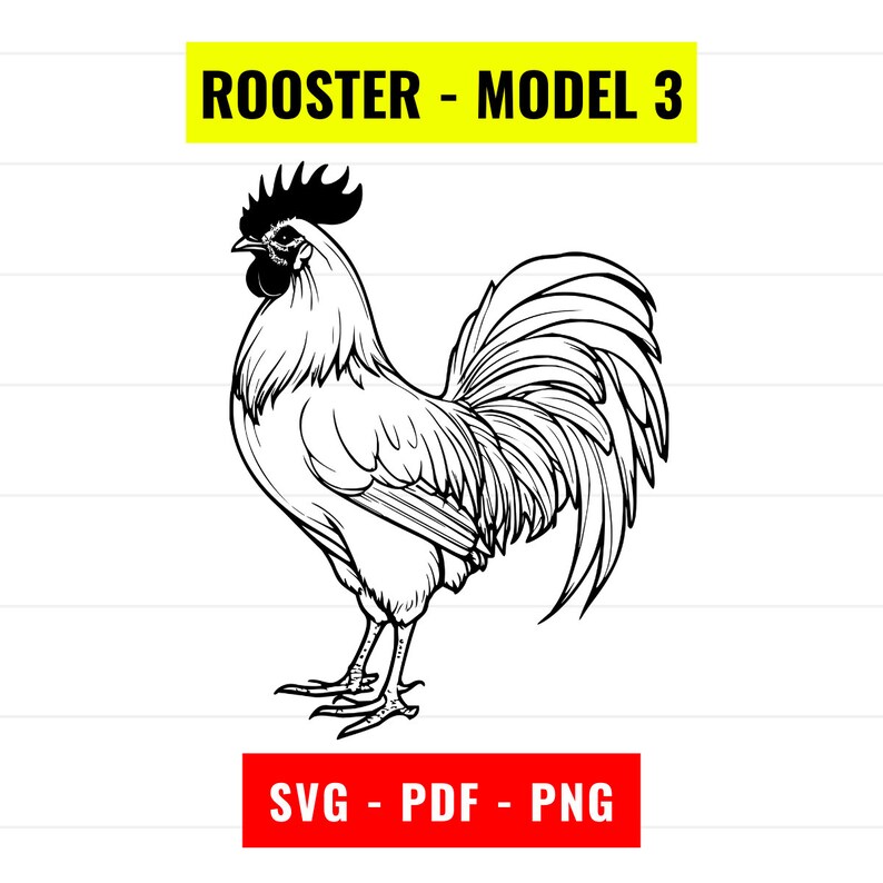 Rooster SVG, Rooster Portrait, PNG 300 Dpi, PDF Animal Svg, Rooster ...