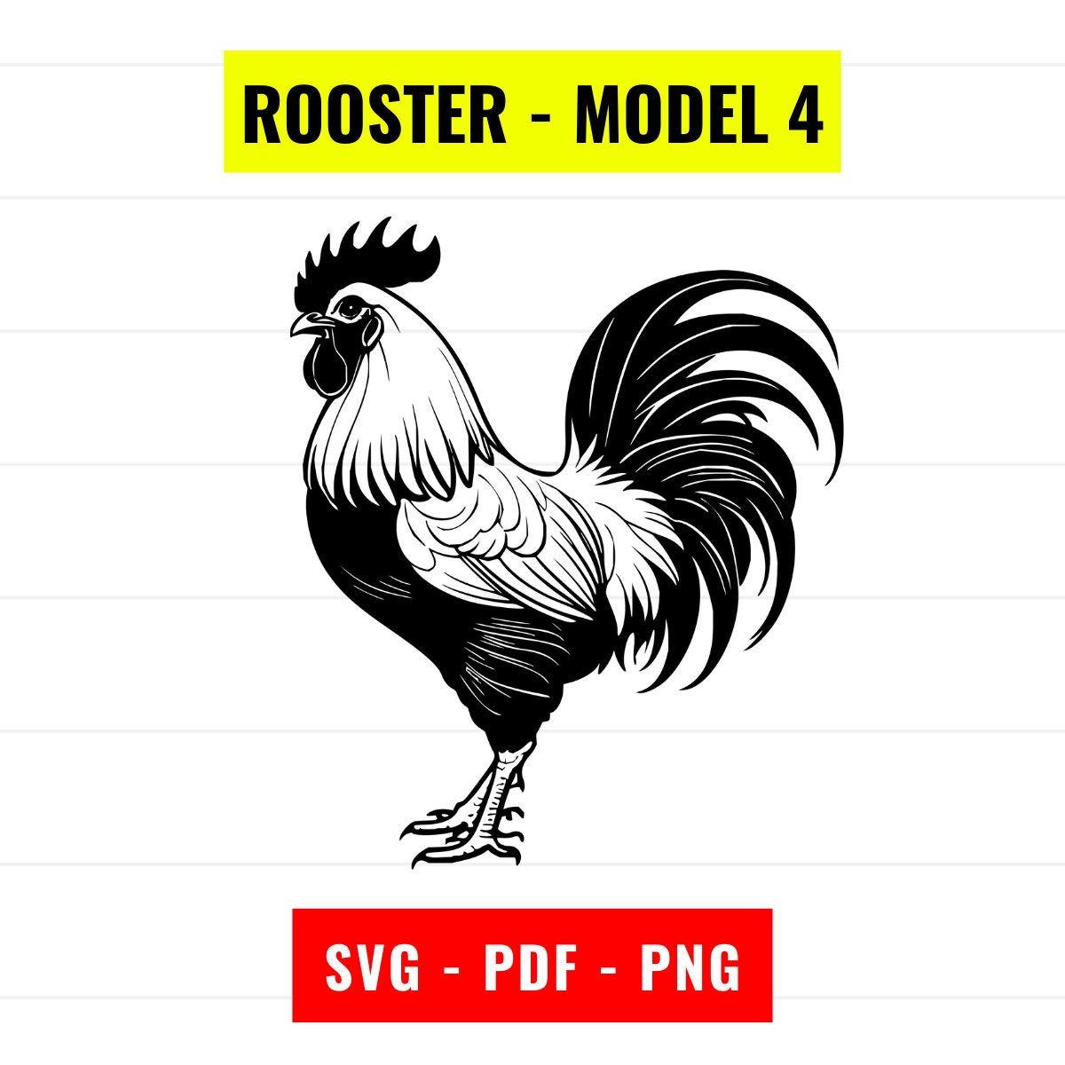 Rooster SVG, Rooster Portrait, PNG 300 Dpi, PDF Animal Svg, Rooster ...