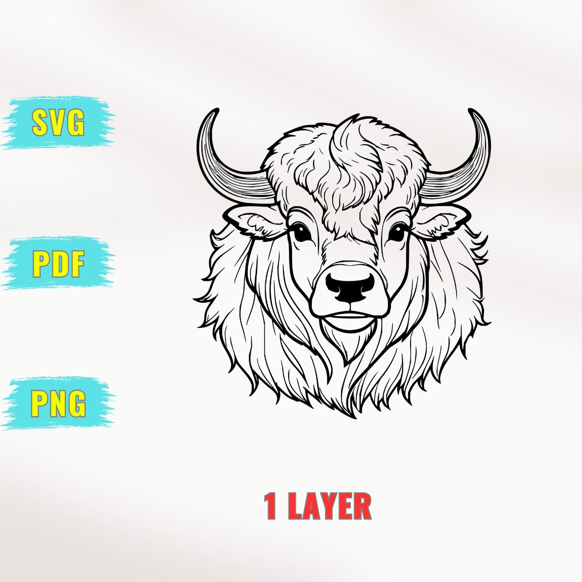Buffalo Head SVG, Buffalo Outline Svg, PNG, PDF African Buffalo Vector ...