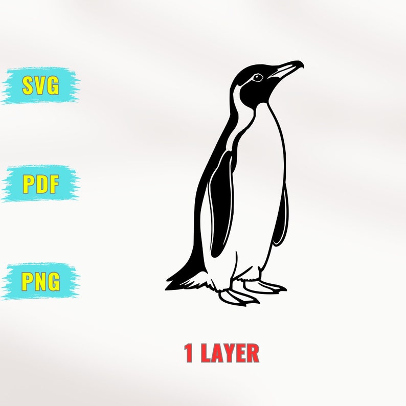 Penguin Portrait SVG: Outline Vector, PNG, PDF (digital Download) - Etsy