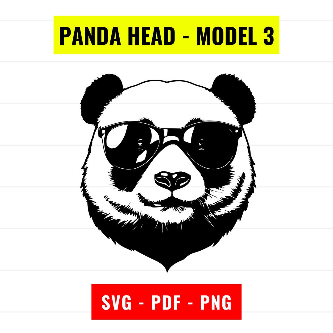 Panda Head SVG, Panda Outline Vector for Cricut, Cute Panda Svg, Panda ...