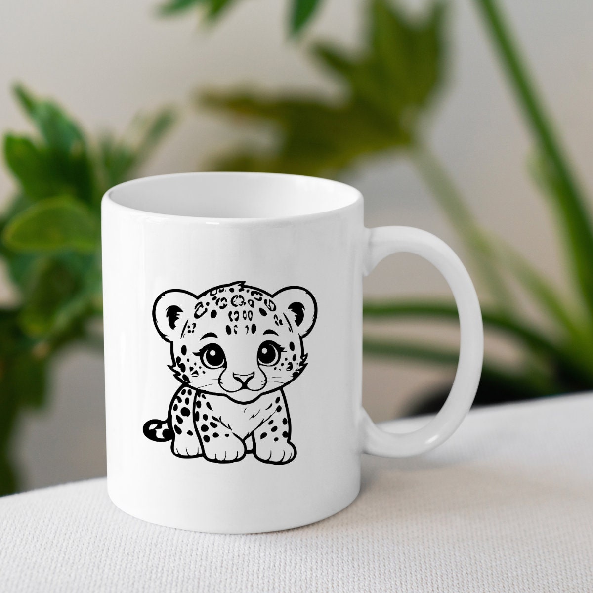 Leopard SVG, Baby Leopard Outline, PNG, PDF, Cute Leopard Vector for ...