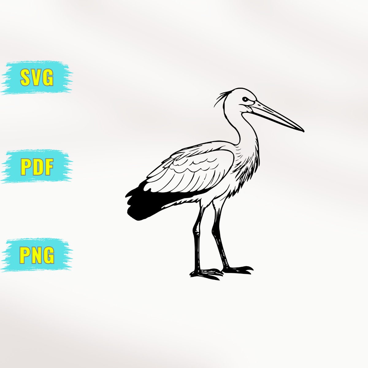Stork Outline SVG: Bird Vector Illustration (digital Download) - Etsy