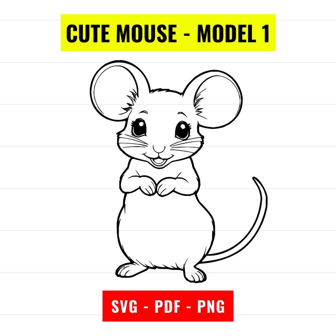 Cute Mouse SVG, Mouse Outline Vector, Mouse Silhouette Svg, Mouse PNG ...
