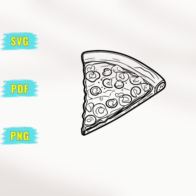 Pizza SVG, Pizza Slice Outline Svg, PNG, PDF, Pizza Vector for Cricut ...