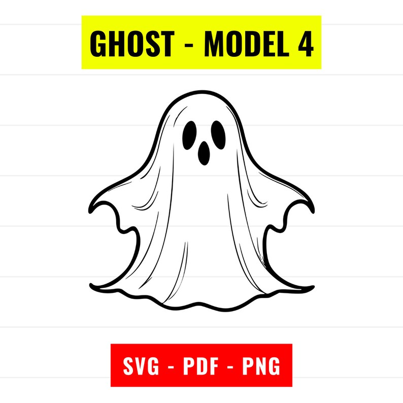 Spooky Ghost SVG, Ghost Outline Vector, Ghost Cricut Svg, Ghost ...