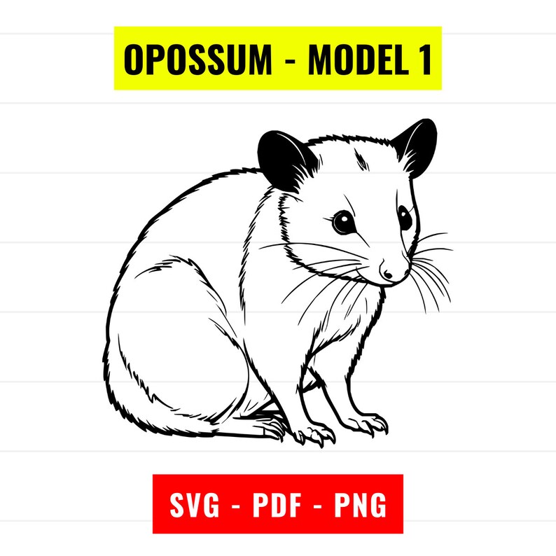 Opossum SVG, Opossum Outline Vector, Opossum Silhouette, Opossum PNG ...