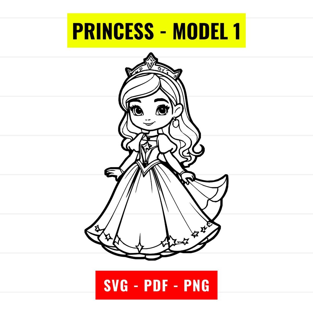 Princess SVG, PNG, PDF, Cute Princess Vector for Cricut, Princess ...