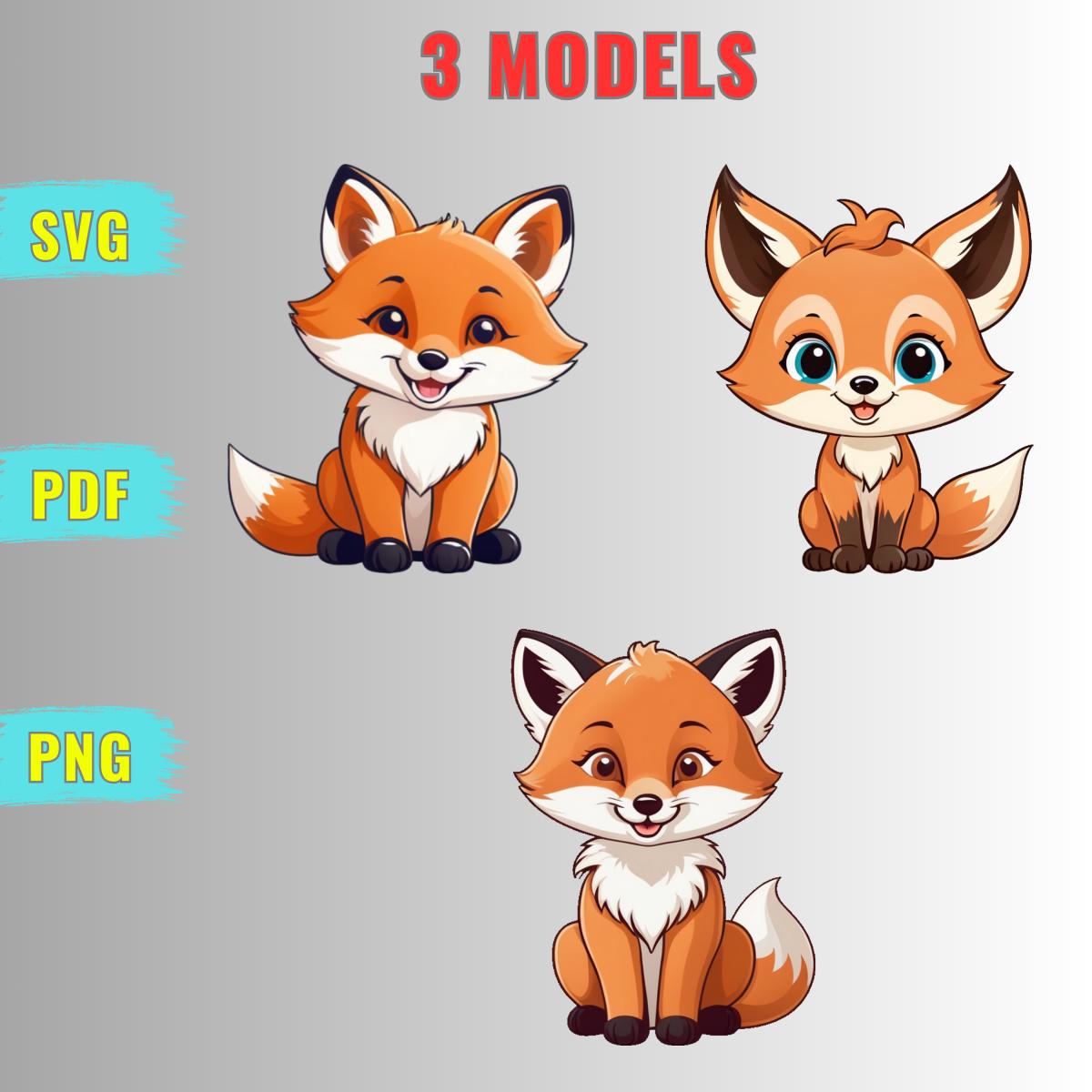 Clipart Cute Fox SVG, Fox Clipart Svg Bundle, PNG, PDF Animal Svg, Baby ...