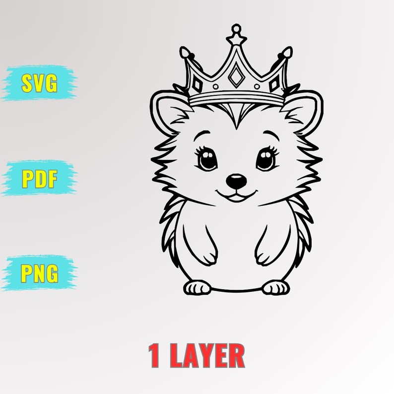 Hedgehog Bundle SVG, Hedgehog Portrait, PNG, PDF, Cute Hedgehog Vector ...