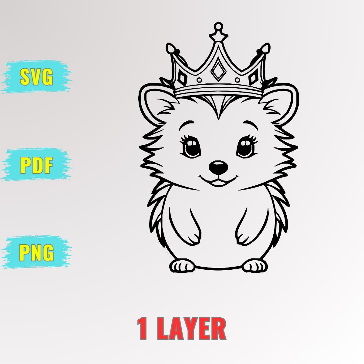 Hedgehog Bundle SVG, Hedgehog Portrait, PNG, PDF, Cute Hedgehog Vector ...