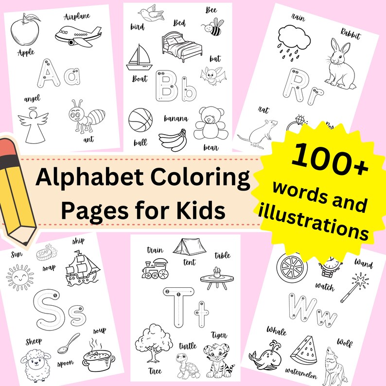 Alphabet Printable Coloring Pages for Kids, Toddlers, Preschoolers ...
