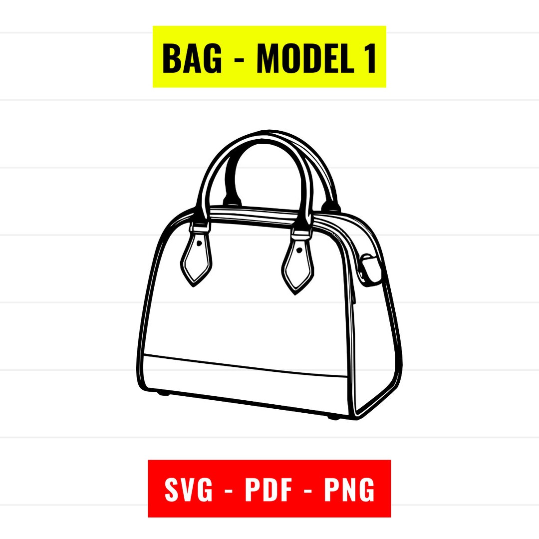 Bag SVG, Lady Bag Outline, PNG, PDF, Fashion Bag Vector for Cricut, Bag ...
