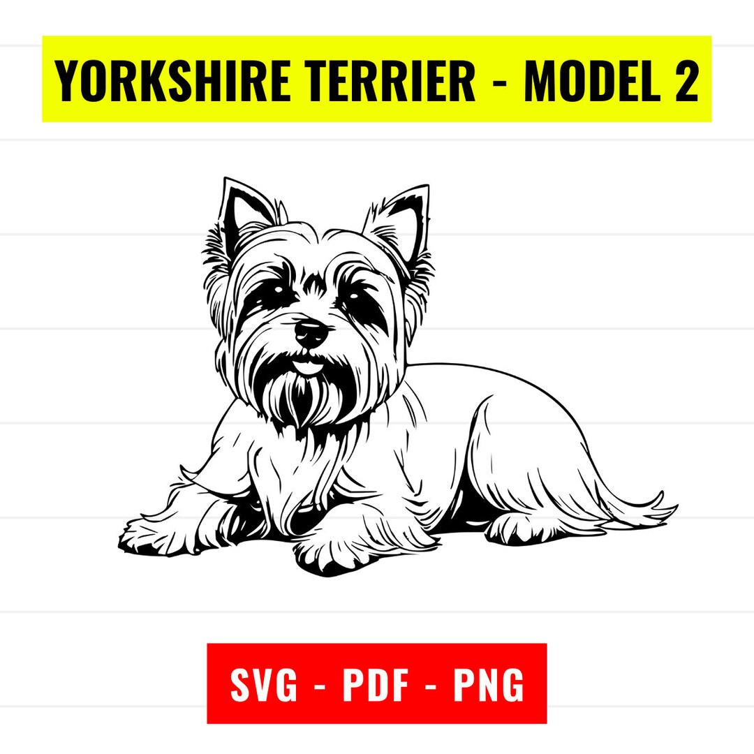 Yorkshire Terrier SVG, Yorkshire Outline Vector, Cute Dog Portrait Svg ...