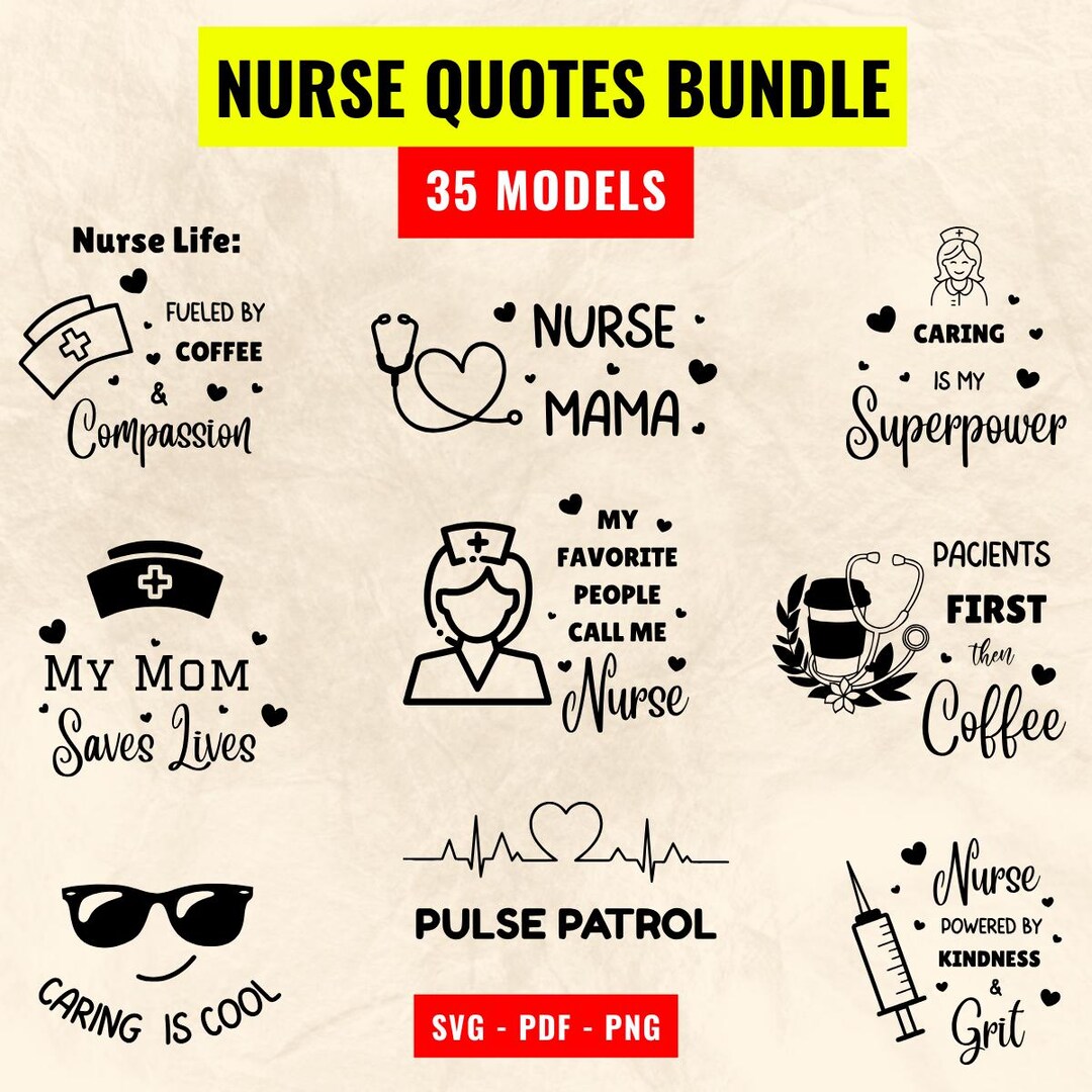 Nurse Bundle Designs SVG, Nurse Quotes SVG Bundle, Medical Bundle Svg ...